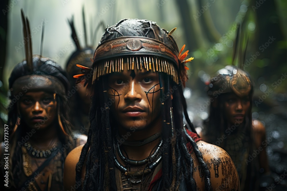 Yanomami Tribe in the Amazon Rainforest.Generated with AI Stock Photo ...