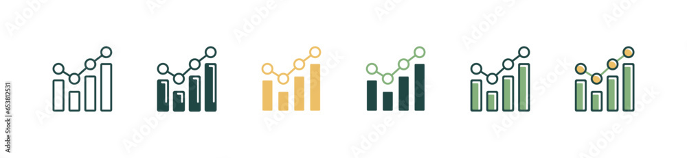 simple chart bar graph data analysis icon vector business growth ...