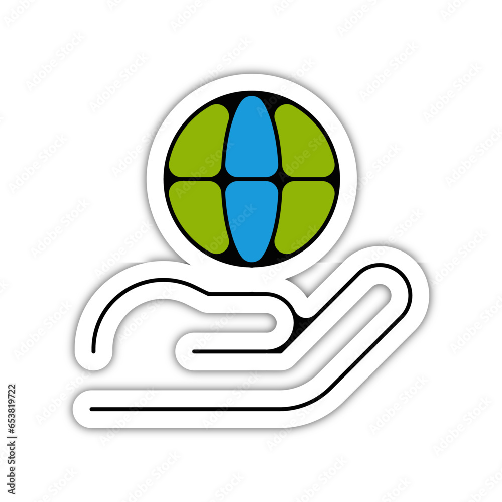 picto logo icones et symbole ecologie label logo planete terre main ...