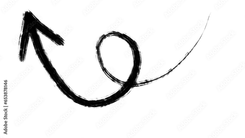 Brushstroke hand drawn arrow design element isolated - PNG image with ...