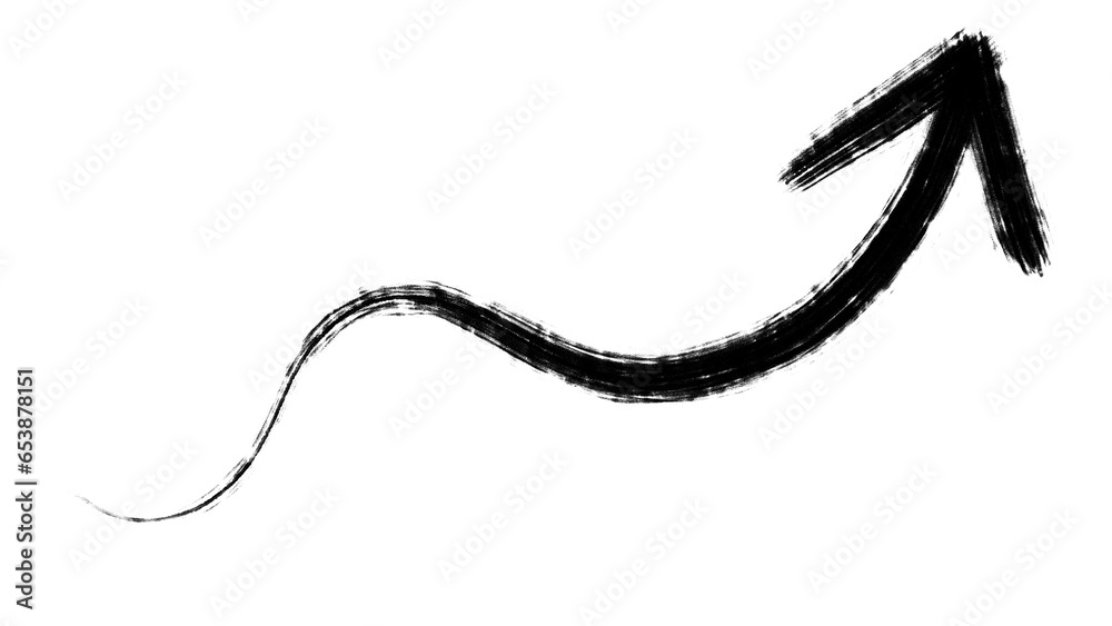 Brushstroke hand drawn arrow design element isolated - PNG image with ...