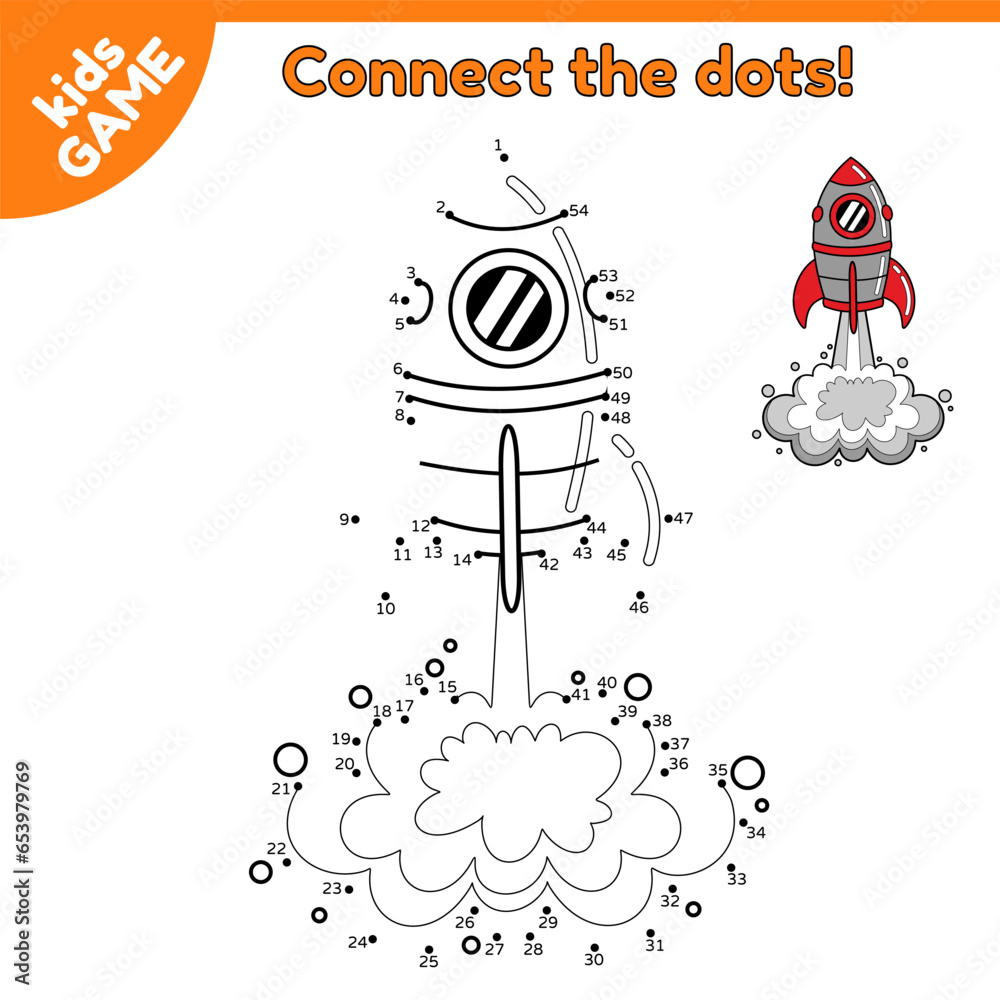 Vector de Stock Dot to dot game for children. Connect the dots by ...