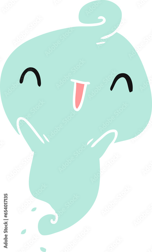 cartoon illustration kawaii cute dead ghost Stock Illustration | Adobe ...