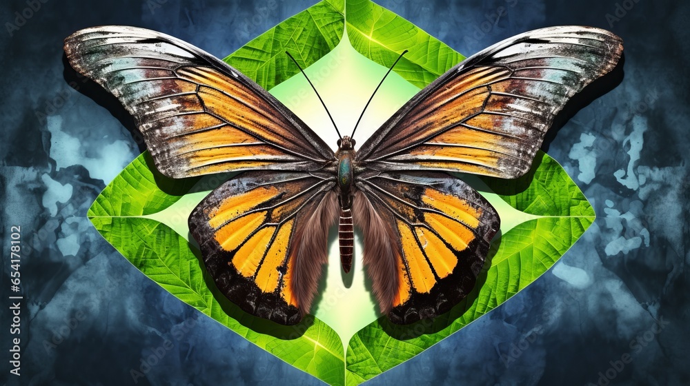 Sustainable Metamorphosis: An abstract artwork of a caterpillar ...