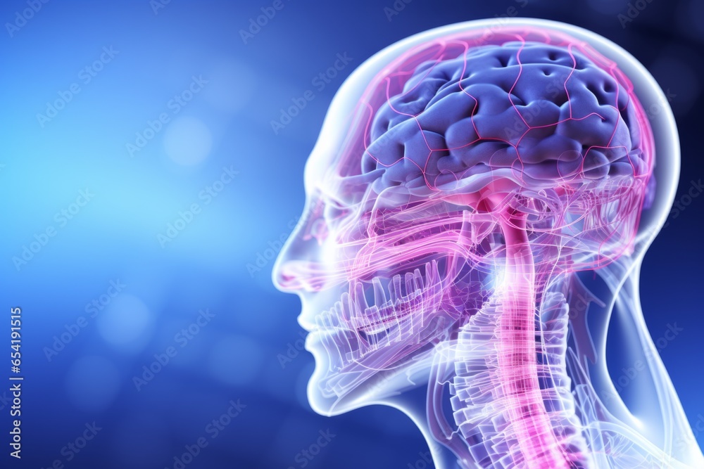 Human brain X-ray neuron head anatomical structures organs body joint ...