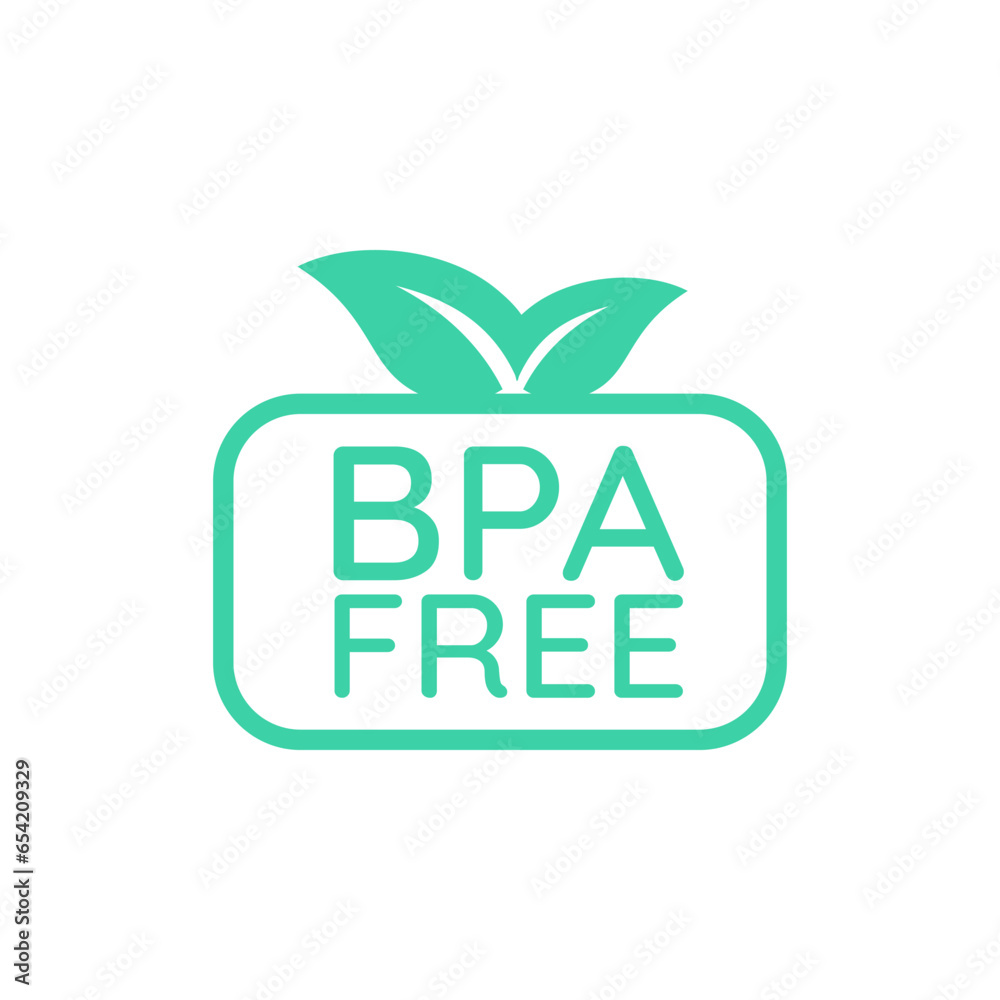 BPA free badge label on white background. Bisphenol A and phthalates ...