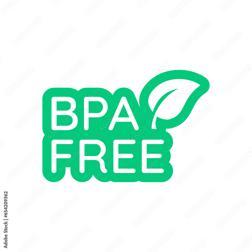 BPA free badge label on white background. Bisphenol A and phthalates ...
