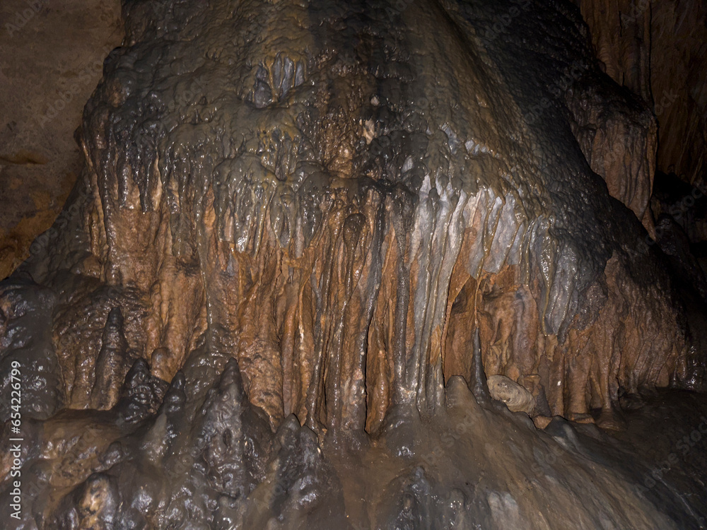 The internal texture, wonderful stalactites, stalagmites and ...
