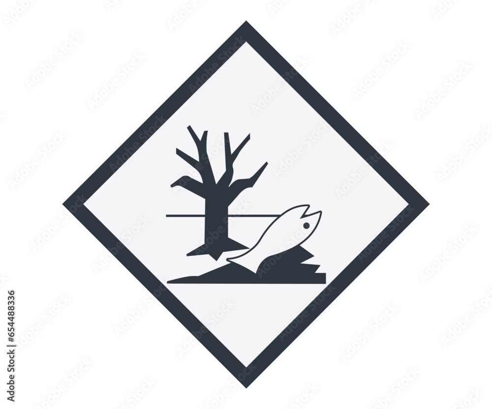 Monochromatic Environmental Hazard Symbol Stock Vector | Adobe Stock