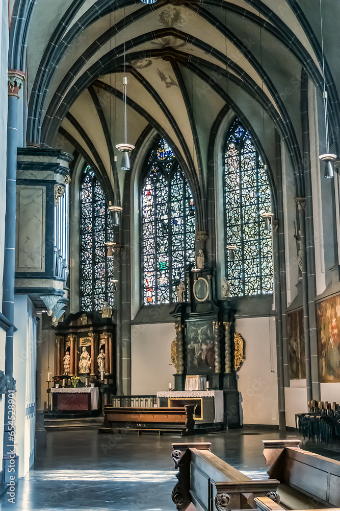Interior of Saint Lambertus church (Lambertuskirche, built in 1206) is ...