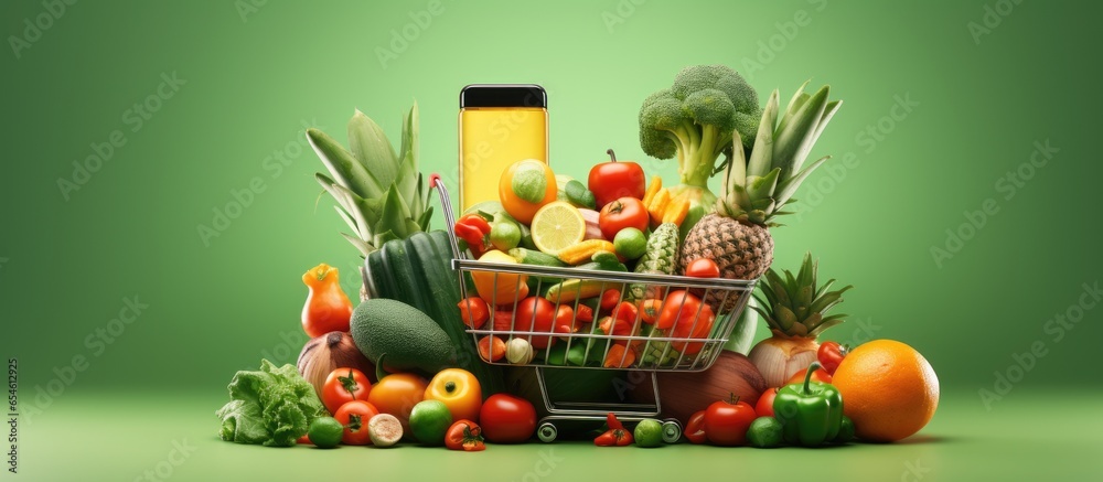 Online grocery shopping concept Smartphone screen with supermarket ...