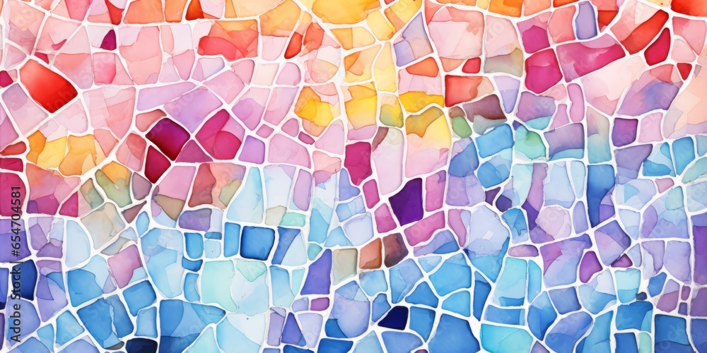 Colorful broken marble mosaic tiles in a rainbow of colors; seamless ...