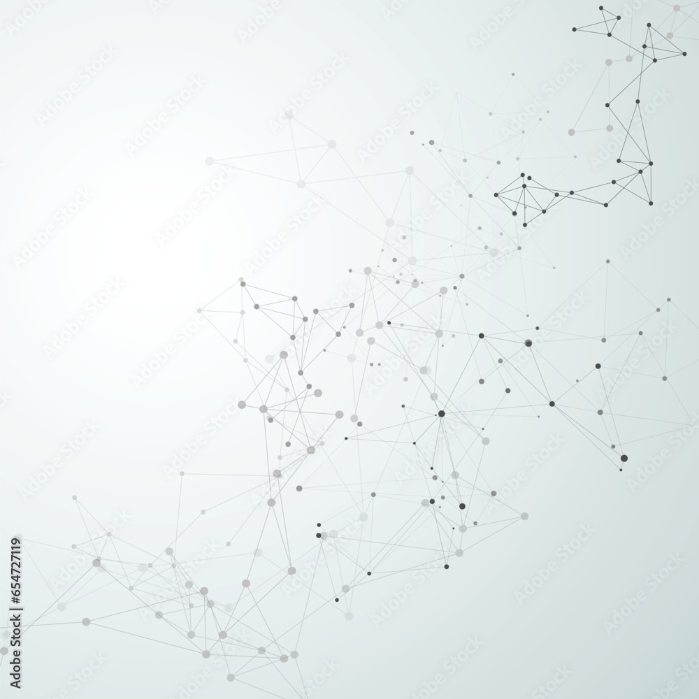 Abstract connecting dots and lines. Vector geometric background. Polygonal design for technology ...