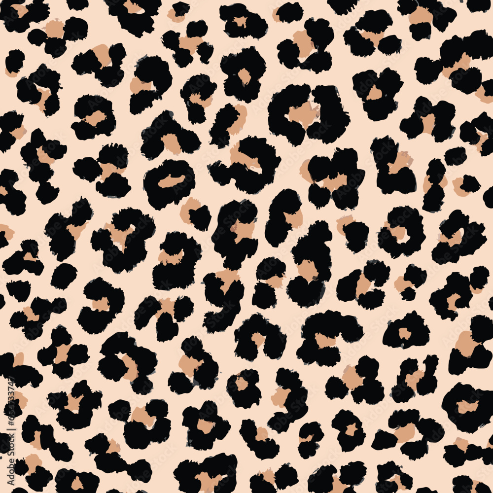 Leopard print. Vector seamless pattern. Animal jaguar skin background ...