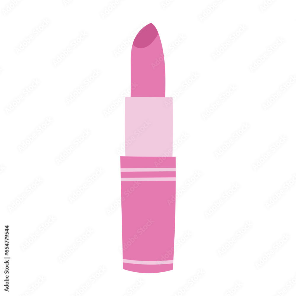 Beautiful pink color girl lipstick. Cute princess pomade. Cartoon ...