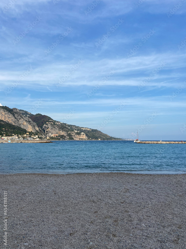 Sablettes beach in Menton is located between the two ports (the Old ...