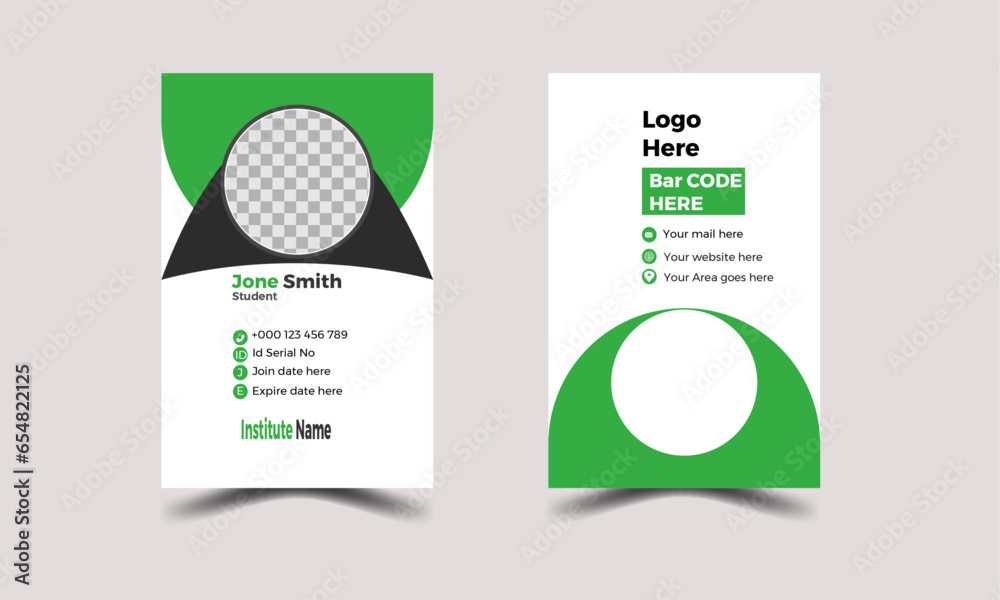 Professional Identity card with minimalist elements for employee and ...