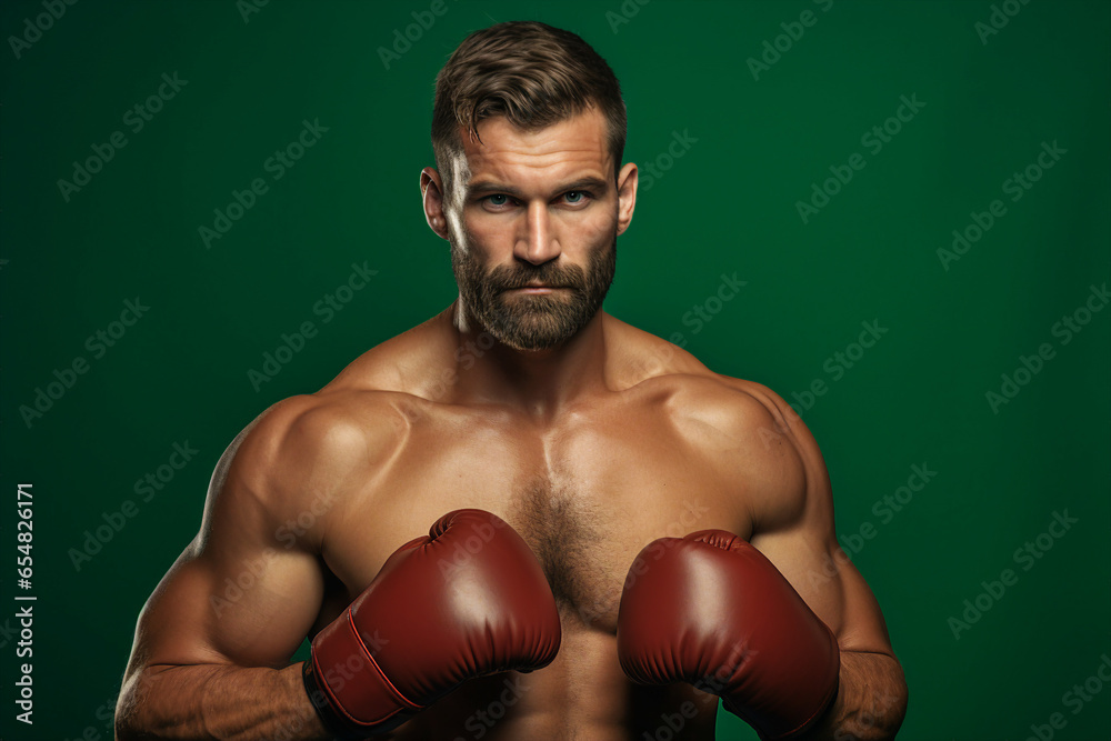 Generative AI photo of strong successful professional boxer fighting ...