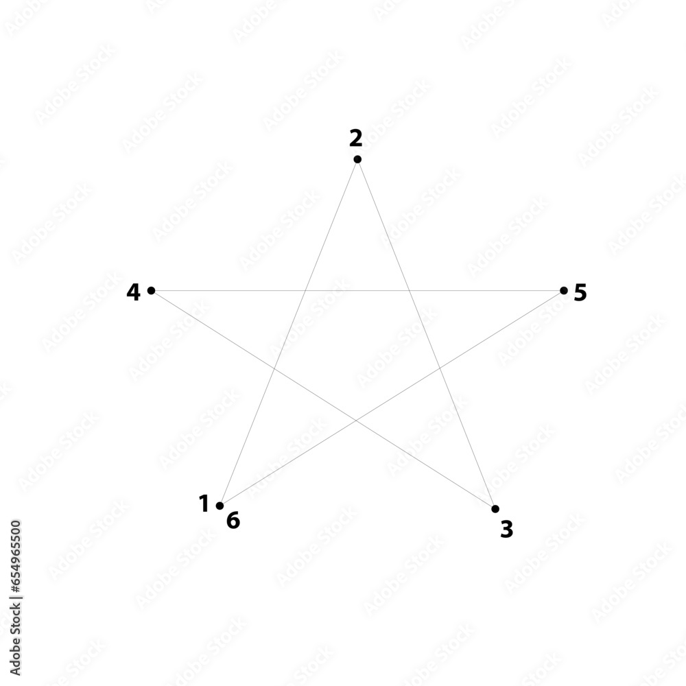 Star. How to draw a star easily. 5 steps. Connect the dots from 1-6 or ...