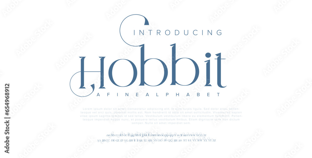 Hobbit Elegant Font Uppercase Lowercase and Number. Classic Lettering ...
