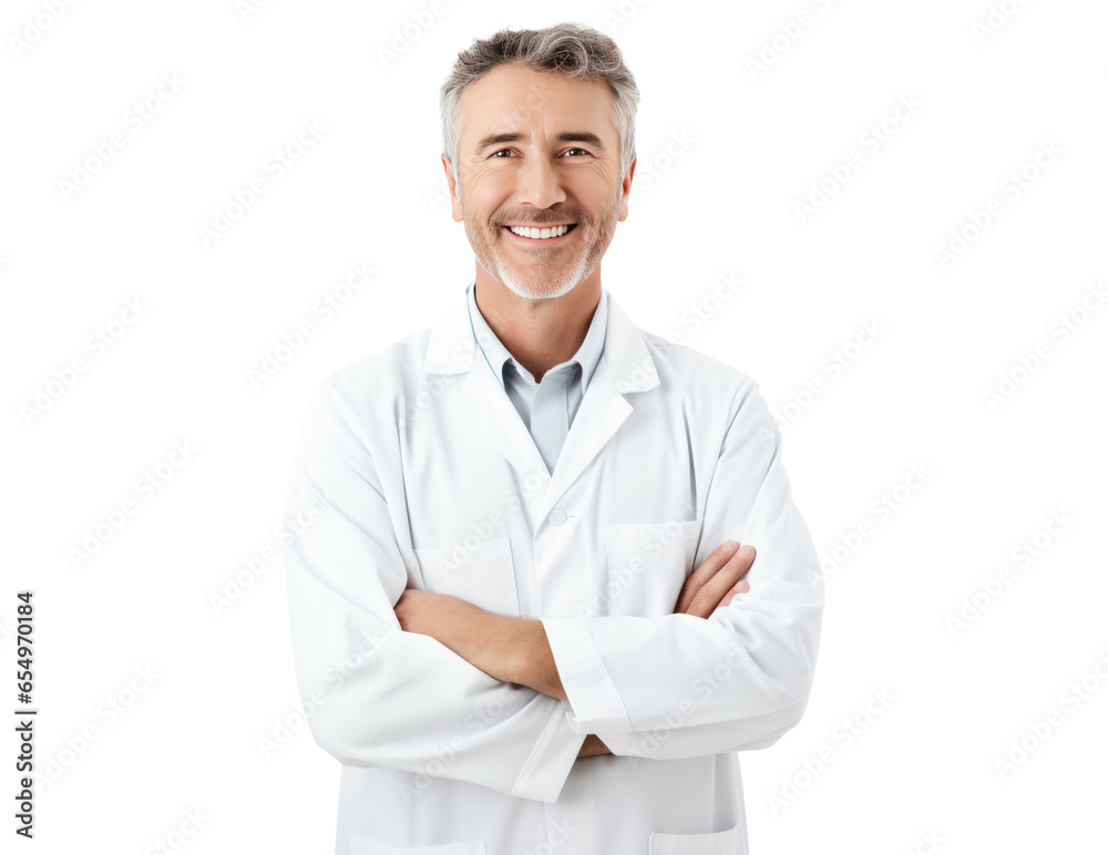 friendly adult dentist doctor Man with crossed arms in medical uniform ...