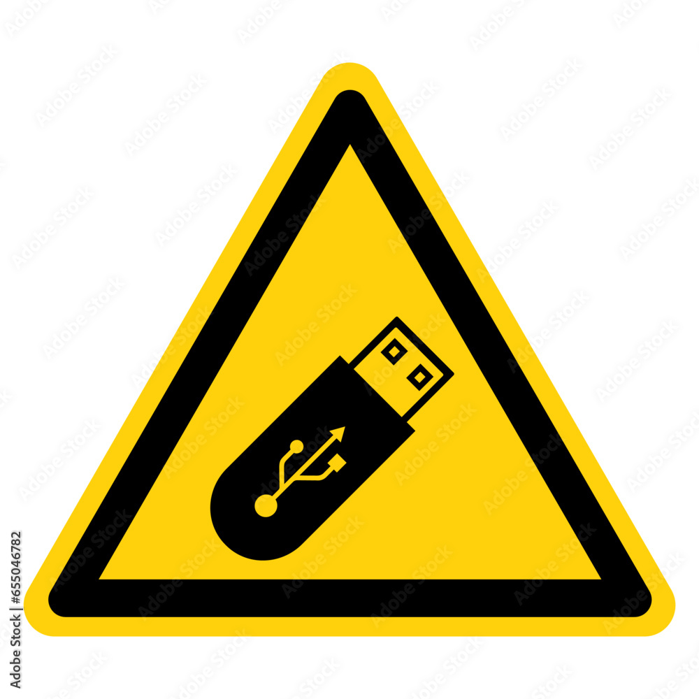 Do Not Use Flash Drive Symbol Sign,Vector Illustration, Isolate On ...