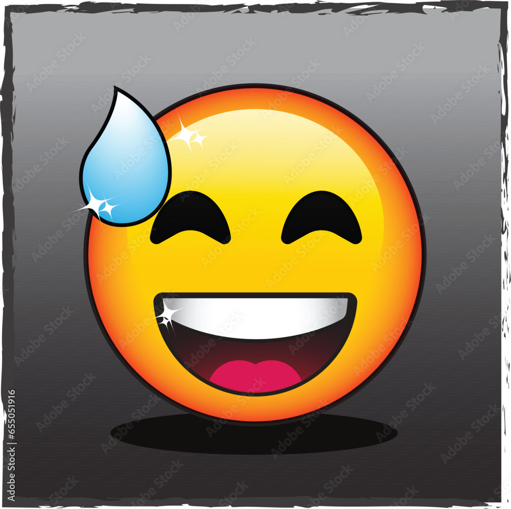 Vector Emoticon Icon - Awkward Laughter (EPS File) This vector emoticon ...