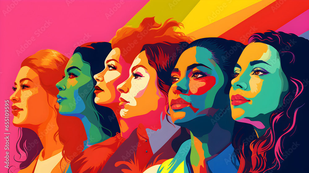Illustration of female empowerment , Female power , diversity, strong ...