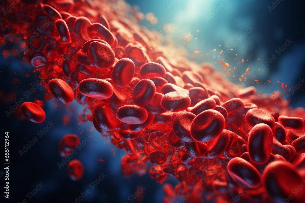 Red blood cells arterial blood stream health biology anatomy physiology ...