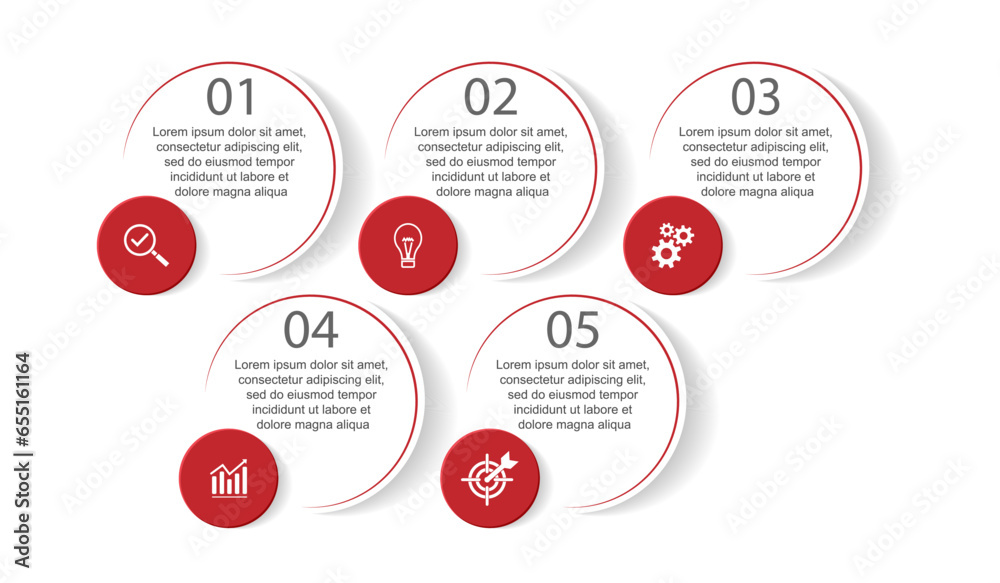Business Infographic Design Template. minimal Timeline design with 5 ...