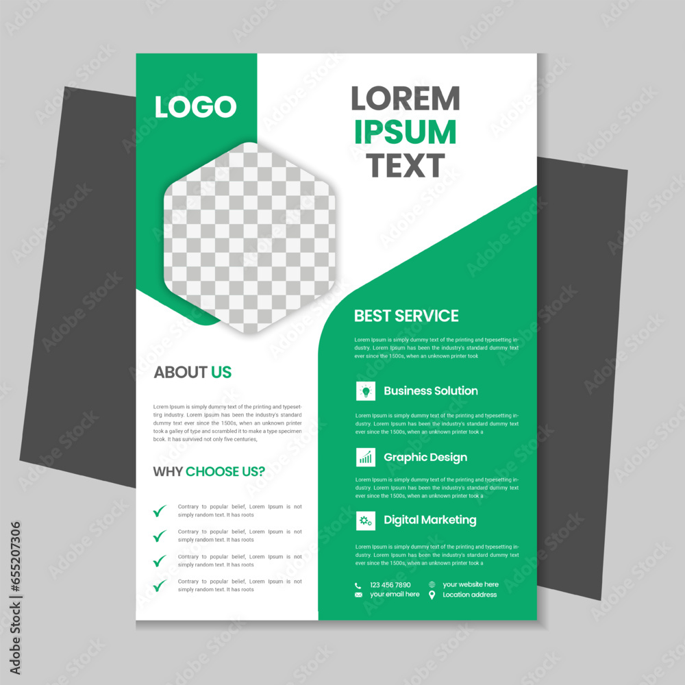 A4 business flyer template design, corporate brochure, marketing flyer ...