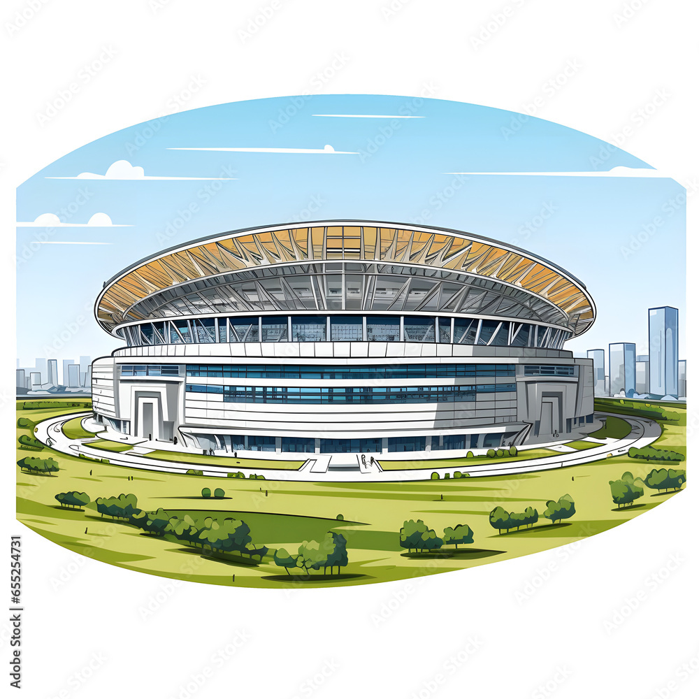 cartoon clipart of Stadium, football clipart, transparent background ...