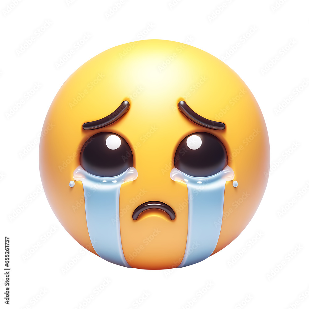 3d crying emoji icon. Realistic 3d high quality isolated render Stock ...