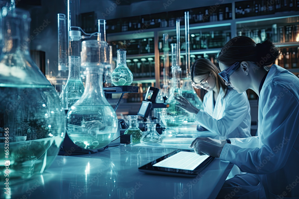 Professional health care researchers working in life of medical science ...