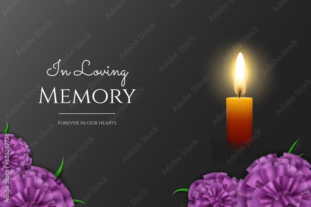 In loving memory template for the loved ones , illustrated background ...