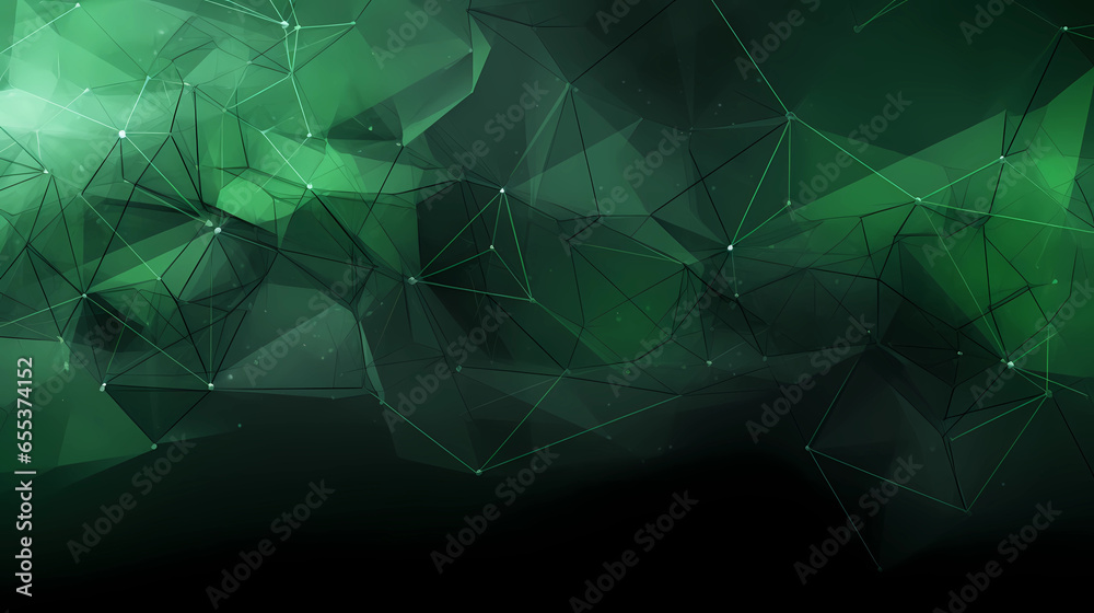 Plexus Green Black Background Digital Desktop Wallpaper HD 4k Network Nodes Lines Stock ...