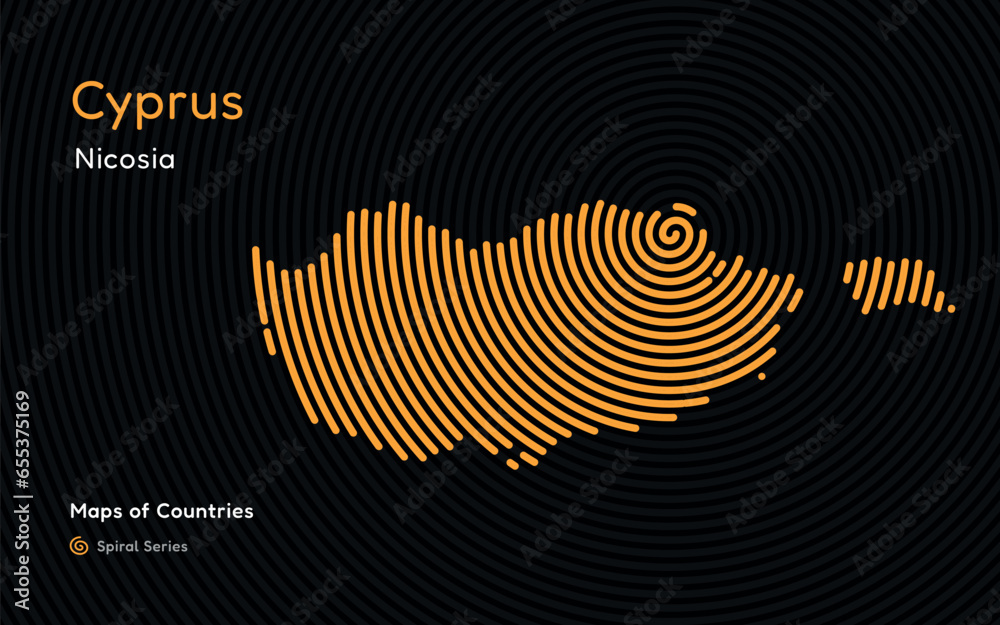 Creative map of Cyprus. Political map. Nicosia. Capital. World ...