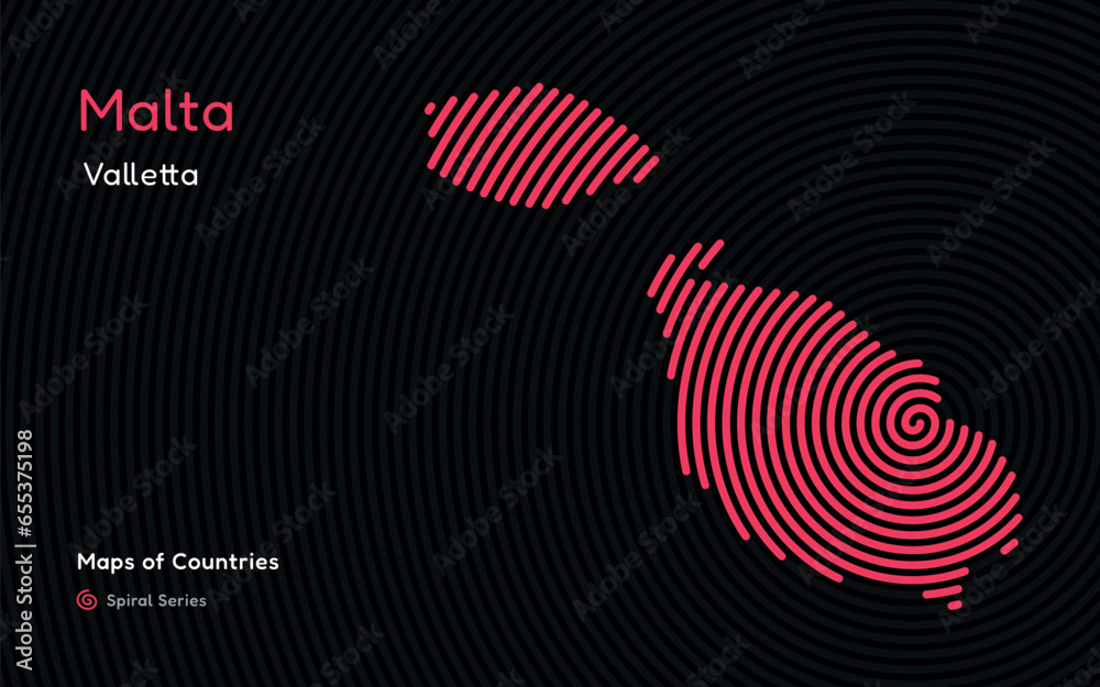 Creative map of Malta Political map. Valletta. Capital. World Countries ...