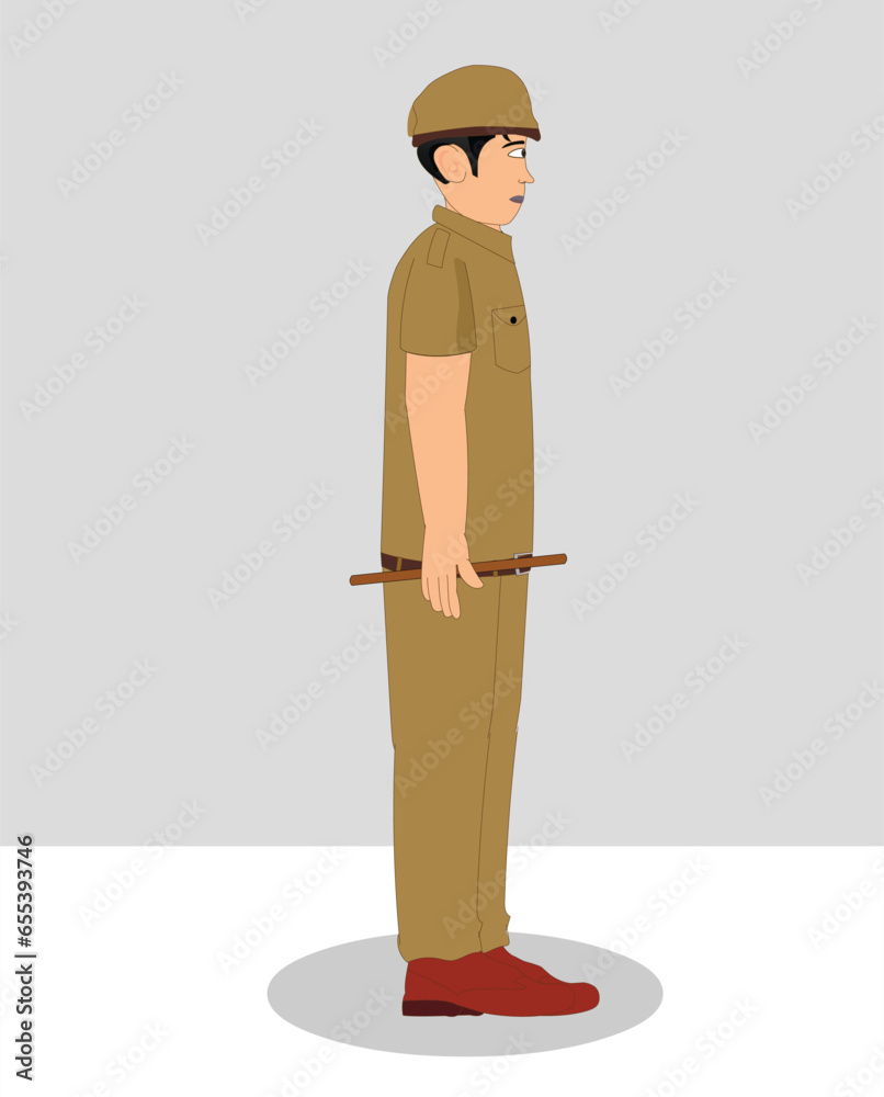 Indian hawaldar side cartoon character design for moral stories Stock ...