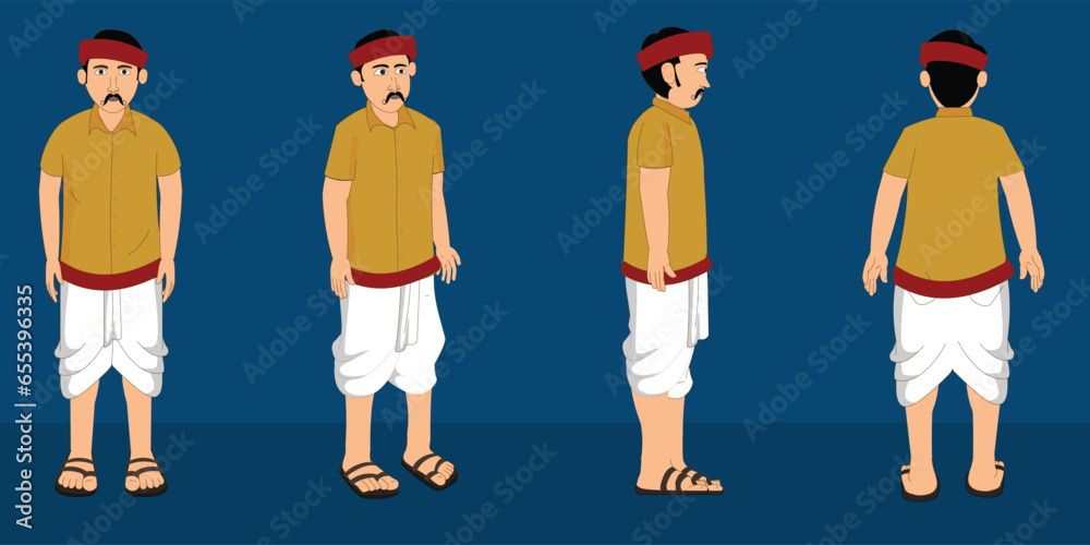 Indian village men cartoon character design for moral stories Stock ...