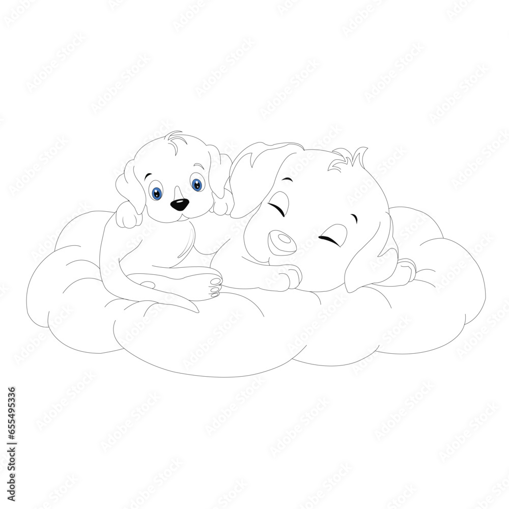 Puppy coloring pages,Dog coloring pages, Animal Coloring page for Kids ...