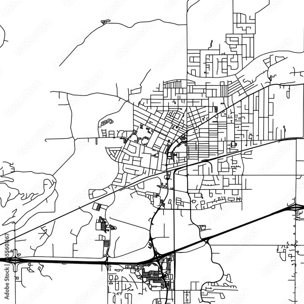 Square (1:1 aspect ratio) Vector city map of Chilliwack British ...