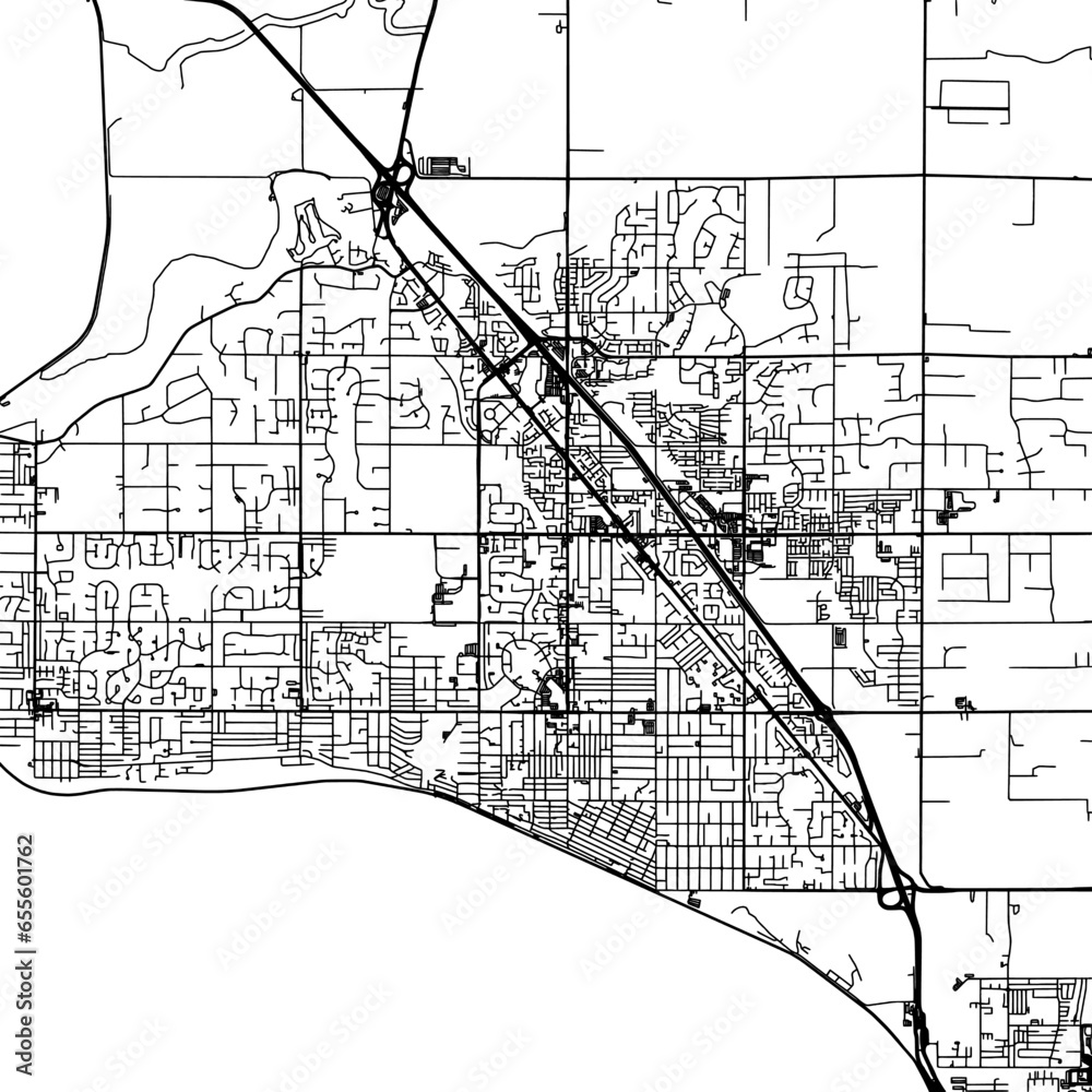 Square (1:1 aspect ratio) Vector city map of White Rock British ...