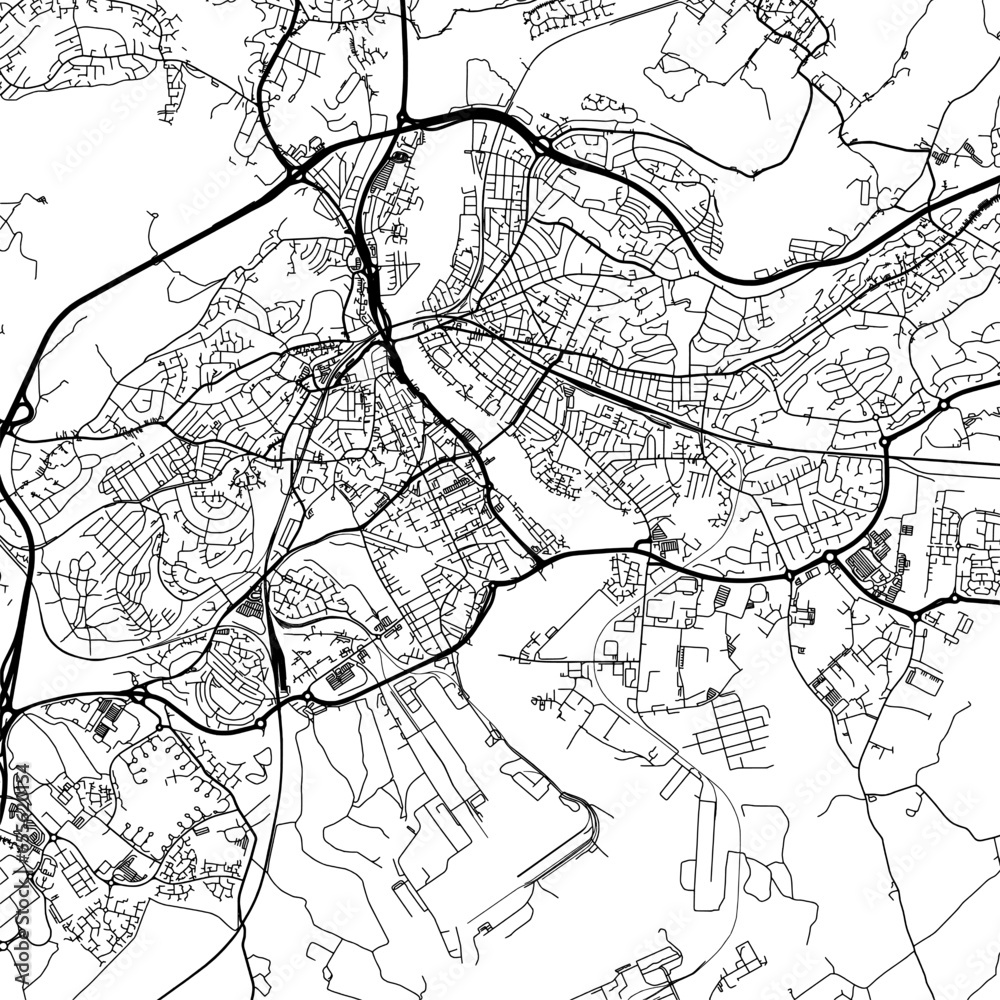 1:1 square aspect ratio vector road map of the city of Newport in the ...