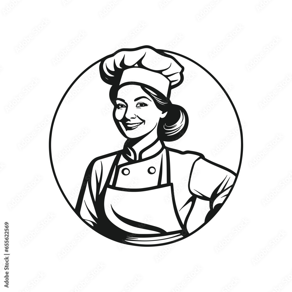 beauty chef women logo design vector icon Stock Vector | Adobe Stock