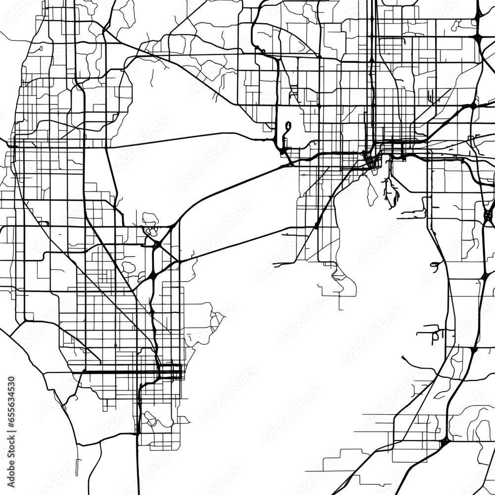 1:1 square aspect ratio vector road map of the city of Tampa Bay ...