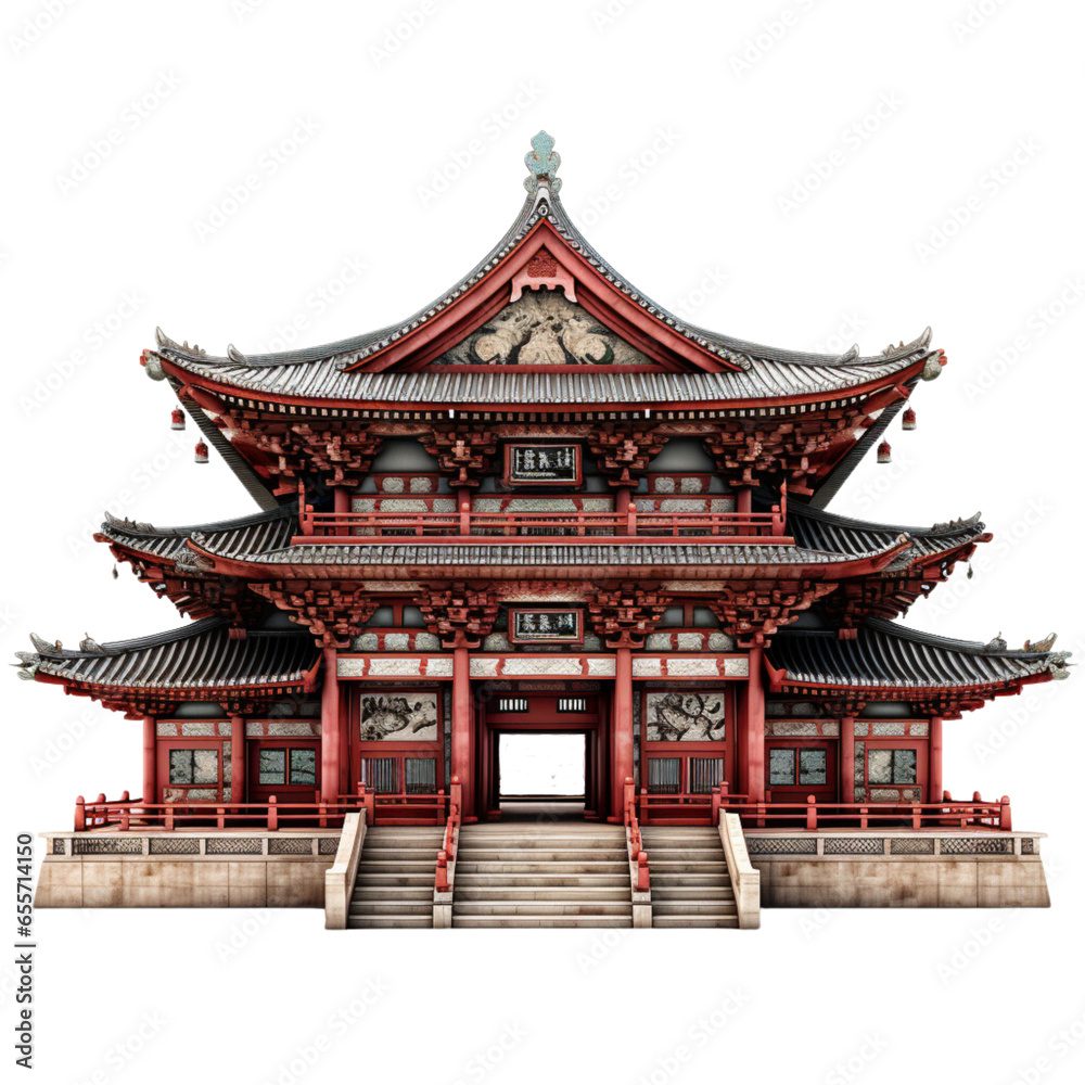 3D rendering of a traditional Japanese temple PNG Cutout, Generative AI ...