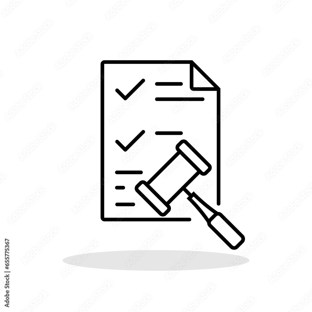 Regulation icon in flat style. Insurance policy symbol for your web ...