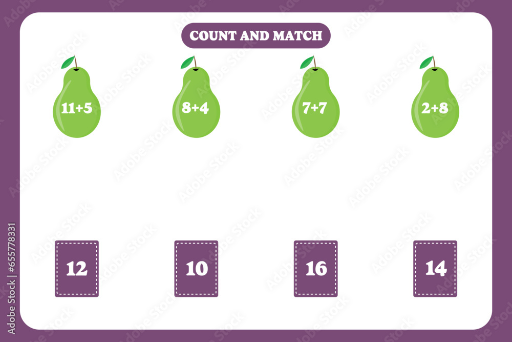 Count and match. Educational mathematical game for children. Printable ...