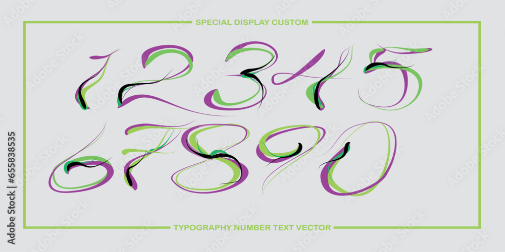assorted digital custom vector numbers. minimum. Color gradation. Dark ...